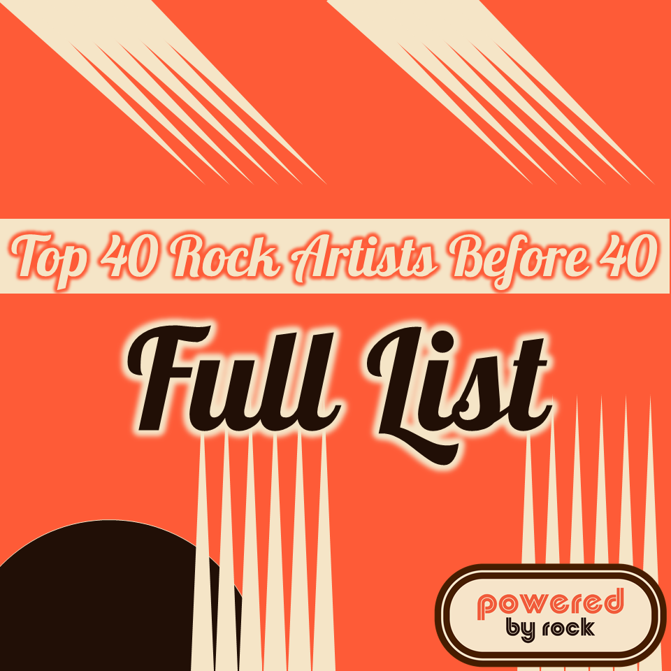 Top 40 Before 40 Rock Artists - Full List – Powered By Rock